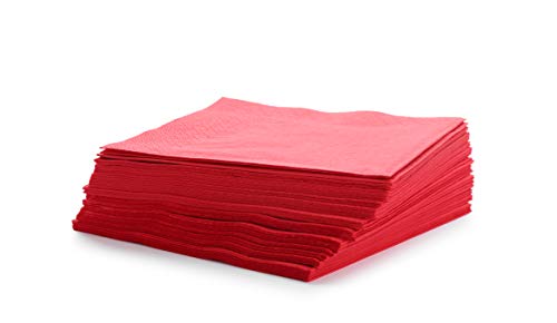 100 Large Red Paper Napkins | 2-Ply Lunch Dinner Size Disposable ...
