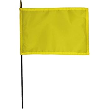 Amazon.com : Yellow Attention Flag - Solid Color 8" x 12" Stick Flag ...