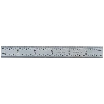 PEC Rigid Steel Rule - Model: 402-006E Size: 6 W/End Grad Width: 3/4 ...