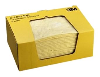 3M Chemical Sorbent Pad C-PD914DD, 9-1/4" Length x 14-1/2" Width, 23.5 ...