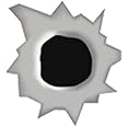 Amazon.com: Gunshot Hole Metal Steel Silver Grey Black Vinyl Decal ...