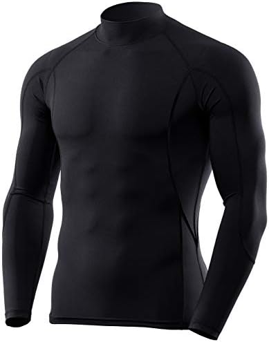 TSLA Men's UPF 50+ Mock Long Sleeve Compression Shirts, Athletic ...