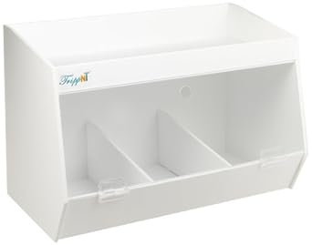 TrippNT 50486 White PVC Plastic Lab Storage Bin with 3 Fixed ...