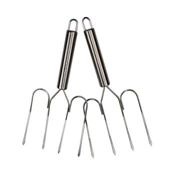 Amazon.com: Turkey Lifter Forks - Set of 2 Stainless Steel Turkey ...