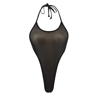 SHERRYLO Trajes De Una Pieza See Through One Piece Swimsuit High Cut Monokini Mesh Transparent ...