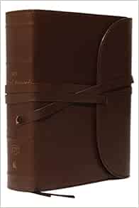 KJV, Journal the Word Bible, Large Print, Premium Leather, Brown, Red ...