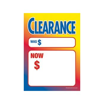 Amazon.com : RETAIL CLEARANCE SIGNS, Template 5.5"x3.5" Blank Sale ...
