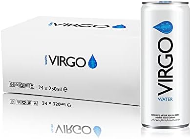 Virgo Sparkling Water, Case of 24 Cans, Zero Sugar, Zero Calories, Spring Water, Carbonated ...