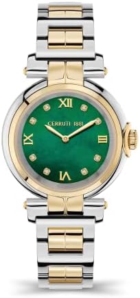 CERRUTI 1881 Sesia Dark Green Mop Dial Watch for Women with Ion Plated ...