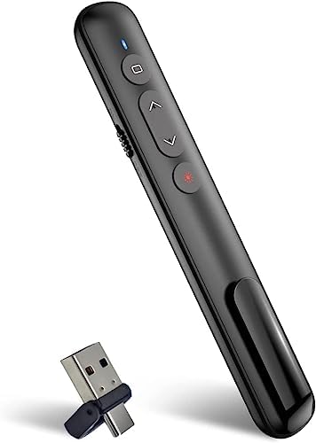 ksluxirt Wireless Presenter Remote, Presentation Clicker with Hyperlink ...