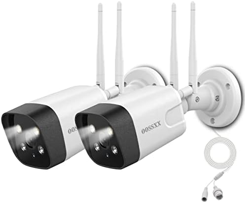 {Dual Antennas Wireless Enhanced & 2K 3.0MP} AI Detected Outdoor Wireless Security Camera (2pcs ...