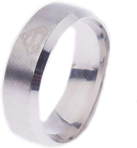 Superman Logo Titanium Silver Ring US Size 11 price in UAE | Amazon UAE ...