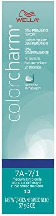 WELLA Color Charm Demi Permanent Hair Color 7A Medium Ash Blonde, 2 oz ...
