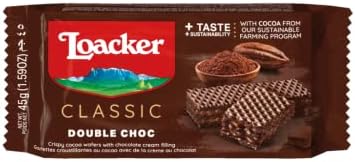 Loacker Double Choc Crispy Wafers with Cocoa and Chocolate Filling ...