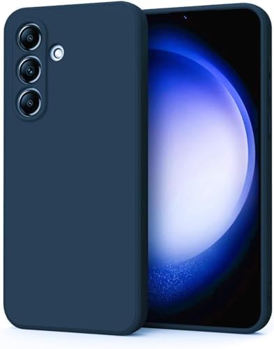 (samsung galaxy A55 5G) Shockproof Liquid Silicone Back Case Cover with Fur Lined Interior and ...