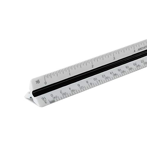 Pacific Arc Architect Triangle Scale Ruler 12 Inch with Acid Etched ...