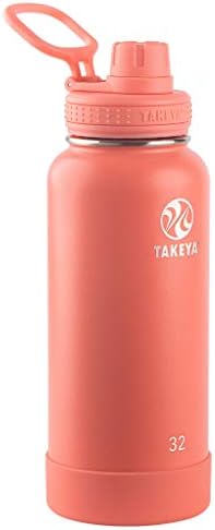 Takeya Actives Insulated Stainless Steel Water Bottle with Spout Lid 32 ...