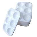 Amazon.com : 24 Pieces White Paint Plastic Palettes 6 Well Rectangular ...
