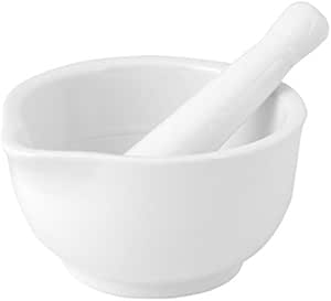 Compra H&H Mortero con pilón, Porcelana, Blanco, 15 cm en Amazon.es