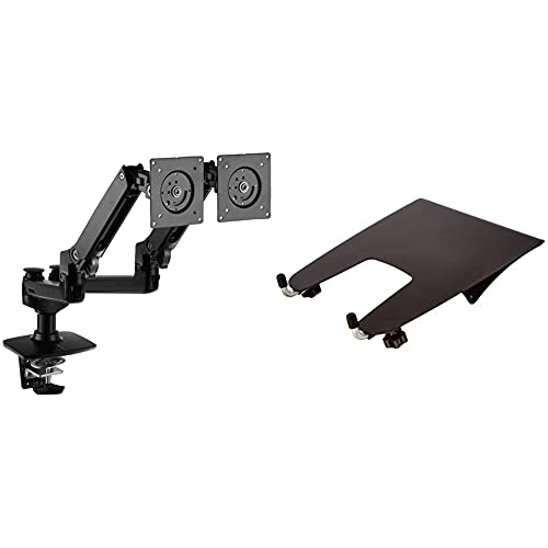 Amazon Basics Premium Dual Monitor Stand - Lift Engine Arm Mount ...