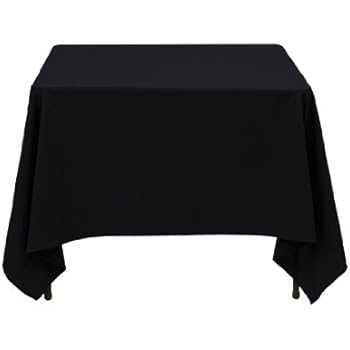 Amazon.com: LinenTablecloth 70-Inch Square Polyester Tablecloth Black ...