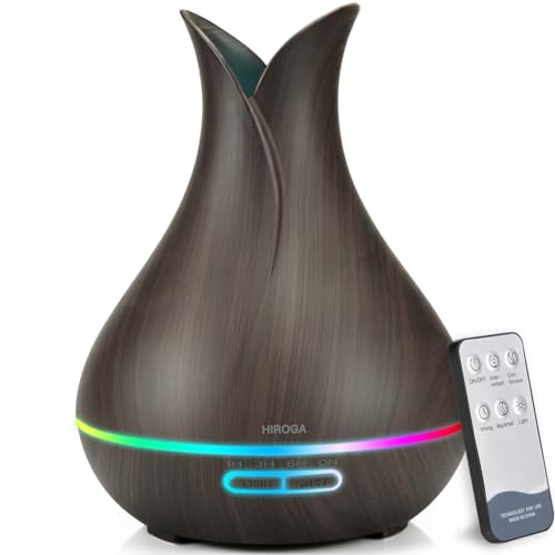 HIROGA Essential Oil Diffuser for Essential Oils Large Room, 400ml Aromatherapy Diffuser with ...