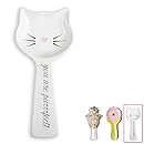 Amazon.com: White Ceramic Cat Spoon Rest: Kitten Spoon Rest for Stove ...