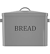 Amazon.com: Extra Large Gray Bread box Vertical Vintage Metal Bread Bin With Lid - Holds 2 ...
