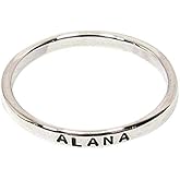 Amazon.com: Personalized Sterling Silver Stacking Rings - Set of 2, 2.4 ...