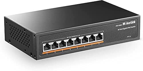 MokerLink 8 Port Gigabit PoE Switch, 8 PoE+ Ports 1000Mbps, 802.3af/at ...