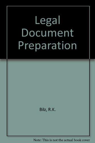 Legal Document Preparation: "A Guide to the Preparation and Handling of ...