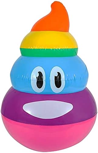ArtCreativity Rainbow Poop Inflate, Inflatable Poop Emoji Pool Float ...