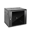 TECMOJO Wall Mount Server Cabinet IT Network Rack Enclosure Lockable Door and Side Panels Black ...