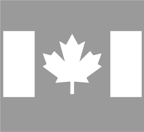 Canadian Flag Decal Sticker - Size:3.0 x 6.2 inches - Color:White ...