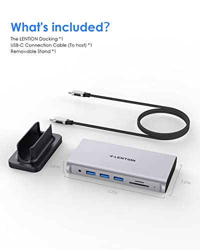 LENTION USB C Docking Station with 100W PD, 4K HDMI, VGA, Gigabit ...