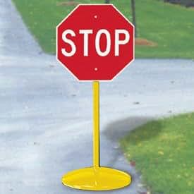 Portable Yellow Stop Sign Stanchion System - - Amazon.com