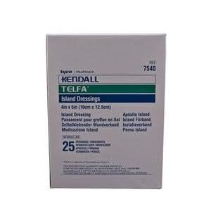 Amazon.com: 7540 Dressing Telfa Island Wound LF St Gauze 4x5" White Adhesive 25 Per Box Part No ...