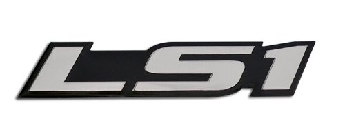 LS1 Embossed SILVER on Black Highly Polished Silver Real Aluminum Auto ...