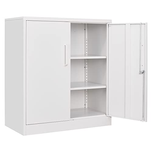 SISESOL Steel Storage Cabinet Office Cabinet with Shelves and 2 Doors ...
