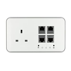 200AV Power Ethernet Socket with 4 LAN: Amazon.co.uk: Computers ...