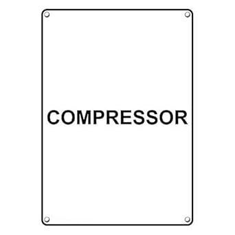 Amazon.com: Weatherproof Plastic Vertical Compressor Sign with English ...
