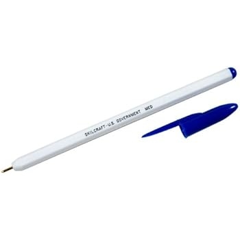 Amazon.com : SKILCRAFT US Government Stick Pen, Blue Ink, Medium, Dozen ...