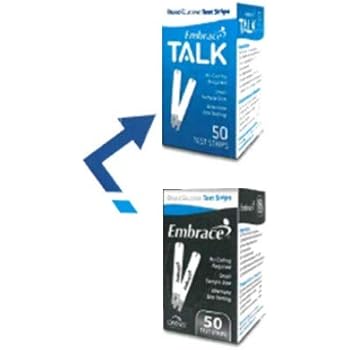 Amazon.com: Embrace® TALK Blood Glucose Test Strips, 50 Count Box ...