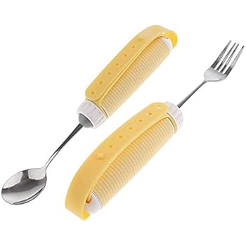 Amazon.com: BIHIKI Eating Aids,360° Rotating Swivel Fork Spoon Handicap ...