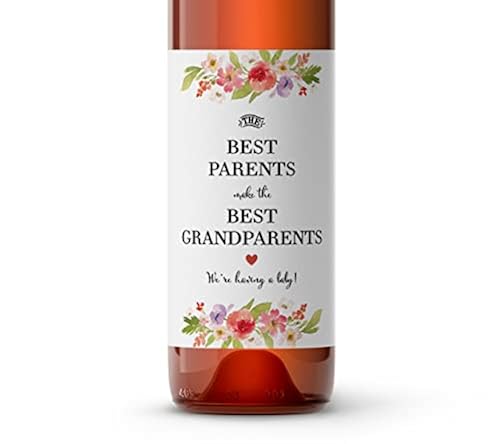 Floral Pregnancy Announcement Wine Labels SET of 4 The Best PARENTS ...