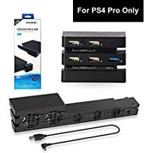 2 in 1 PS4 Pro Cooler with USB External 5-Fan Super Turbo + PS4 Pro USB ...