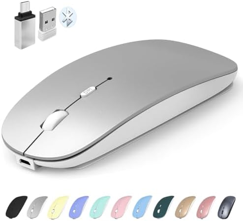 Bluetooth Wireless Mouse USB C for iPad/MacBook Air, Slim Bluetooth ...