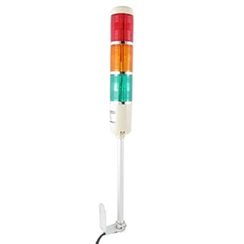 uxcell Bulb Industrial Tower Lamp Stack Signal Light, DC 24V, 5W, Red ...