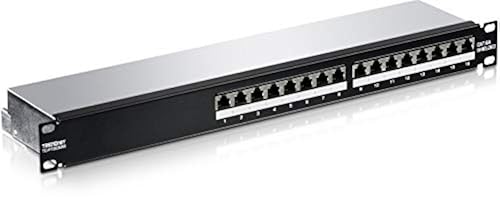 TRENDnet 16-Port Cat6A Shielded Patch Panel, TC-P16C6AS, 1U 19" Metal ...