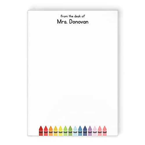 Amazon.com: CRAYONS NOTEPAD - Personalized Kids Teacher School Gift ...